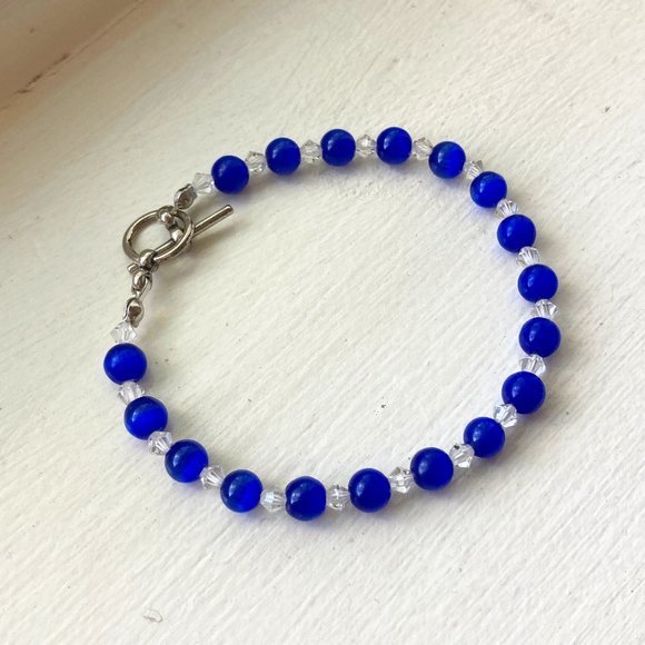 Jewelry | Blue Beaded Toggle Bracelet | Poshmark